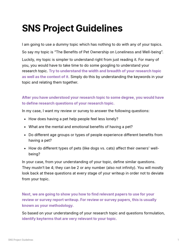 SNS Guidelines | PDF