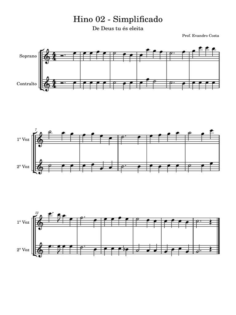 CCB Hino 02 - Partitura Simplificada | PDF