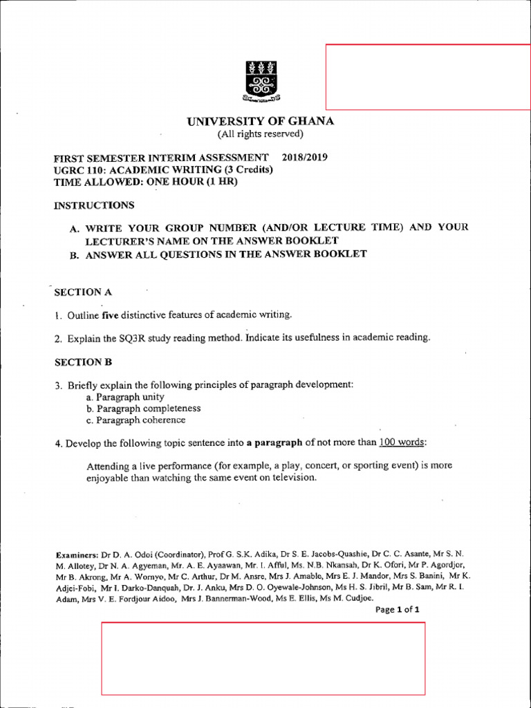 Aca Writing Pasco A | PDF