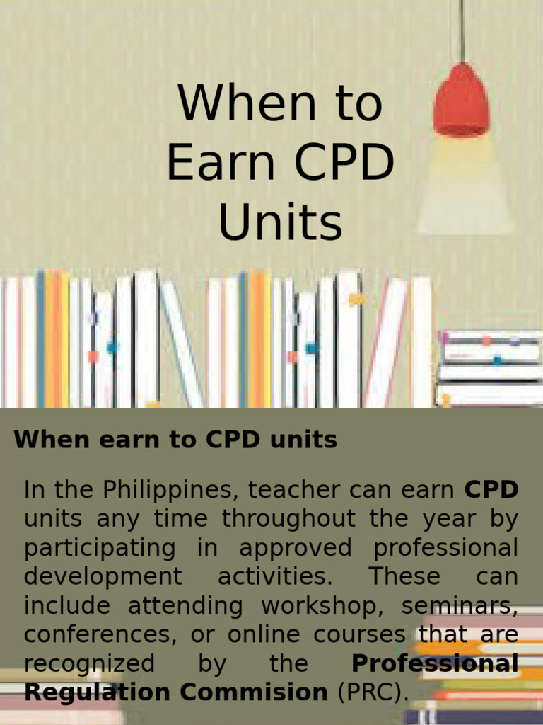 When To Earn CPD Units | PDF