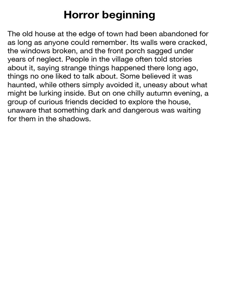 Horror Beginning | PDF