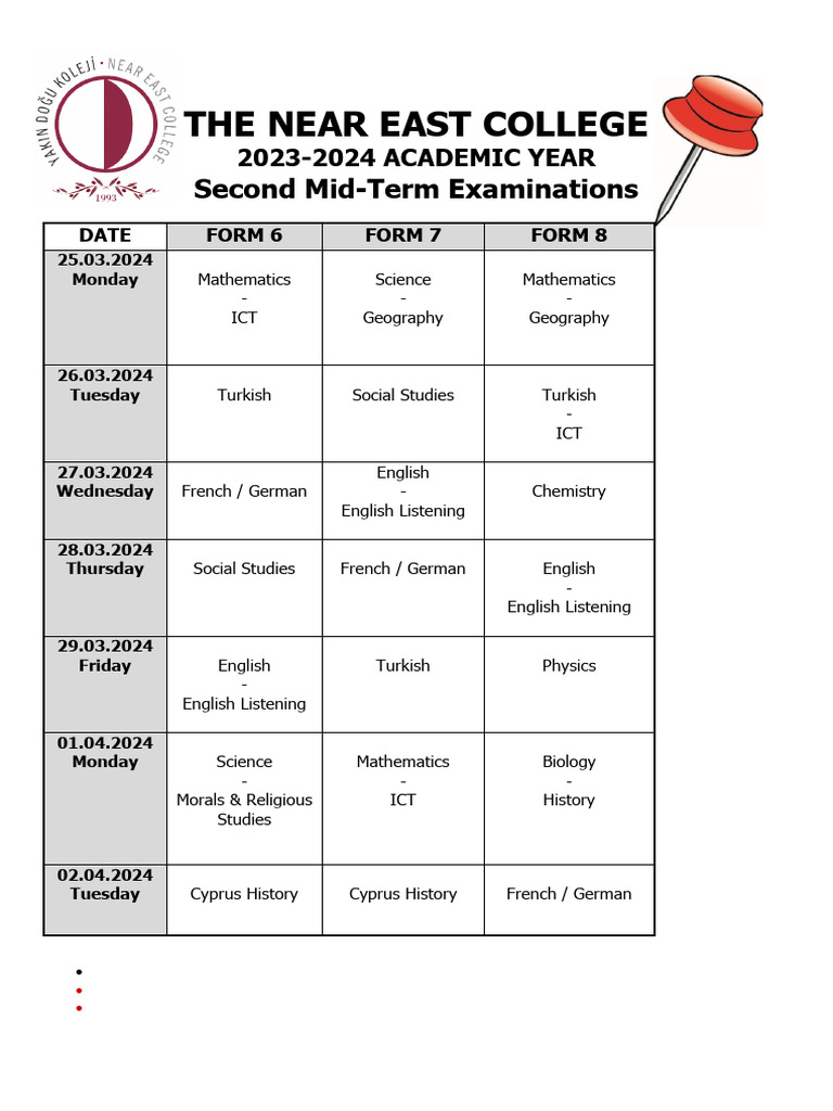 SECOND- MID-TERM EXAMS -March 2024 | PDF
