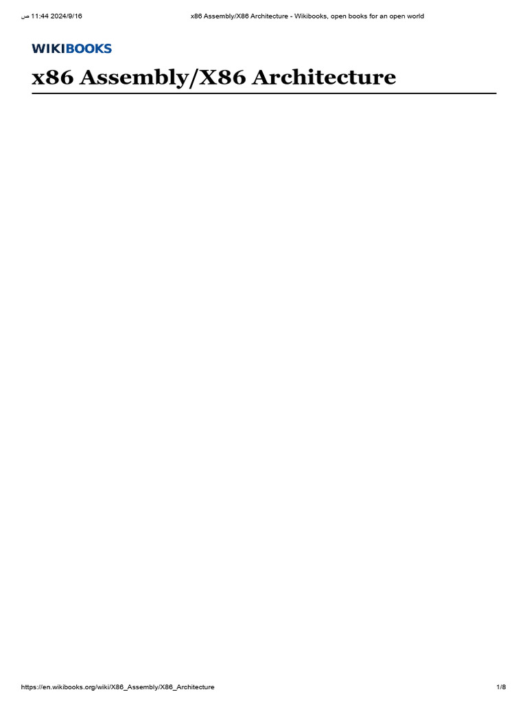 X86 Assembly X86 Architecture Wikibooks Open Books For An Open World Pdf 64 Bit
