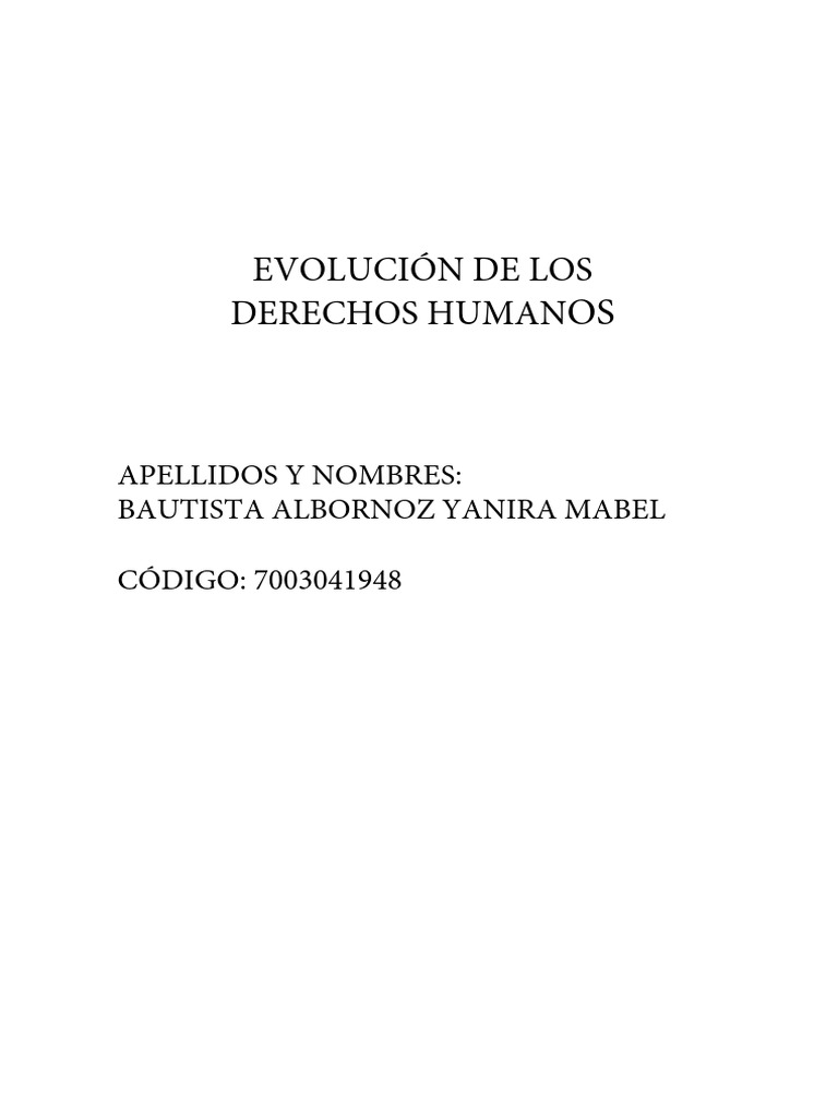 Linea de Tiempo - Derechos Humanos - Yanira Mabel Bautista Albornoz | PDF