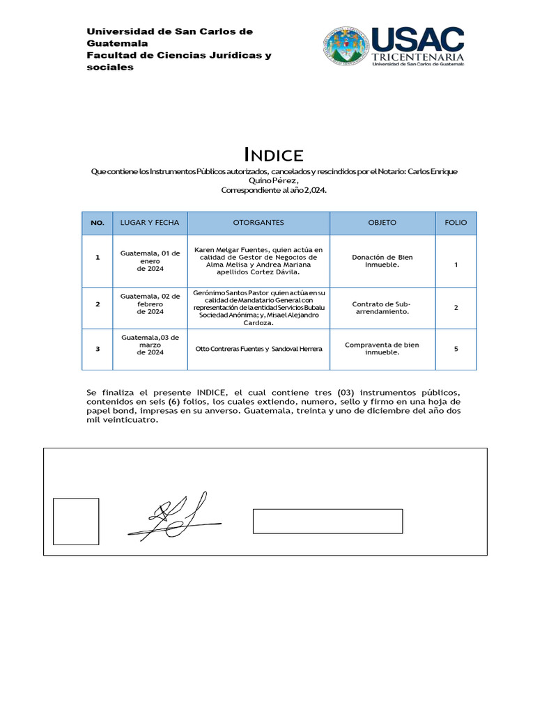 Indice de Protocolo | PDF