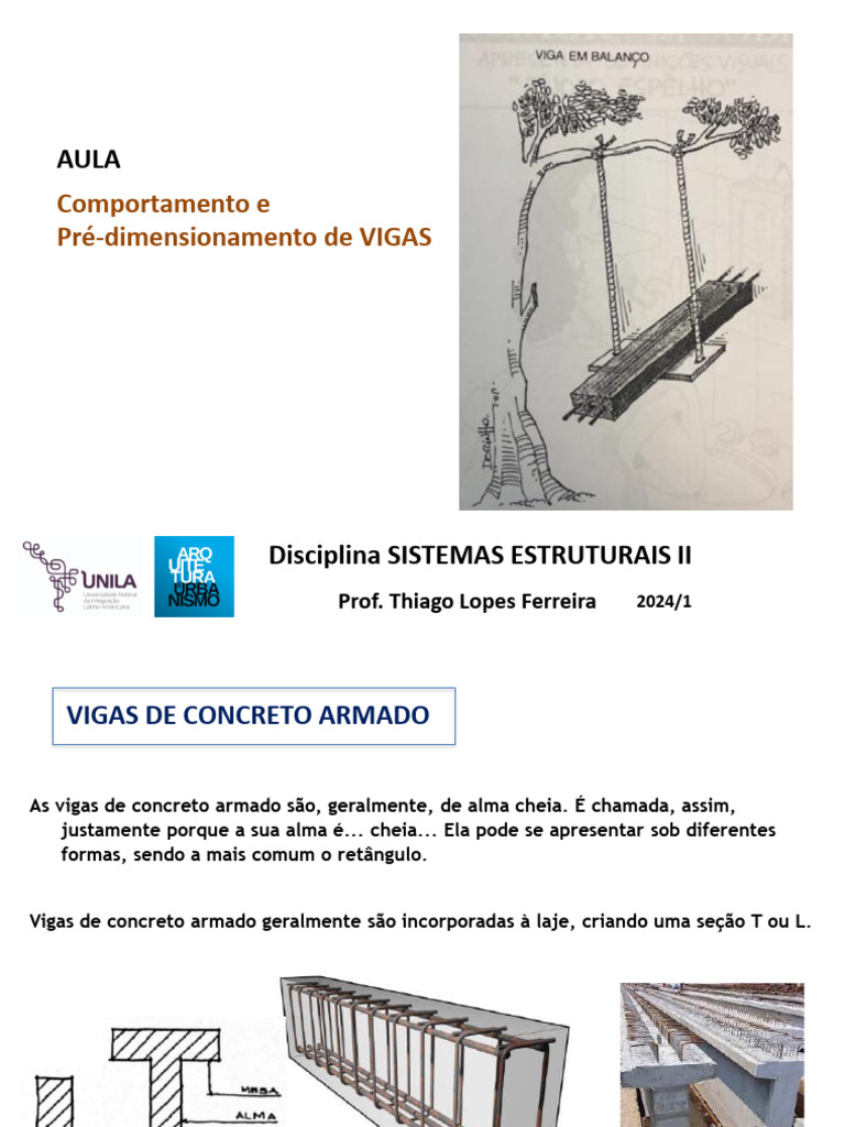 Aula Comportamento e Pr-Dimensionamento de Vigas | PDF