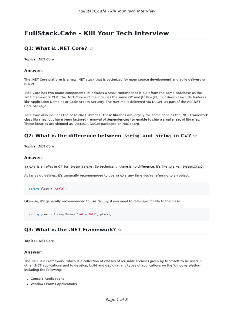.NET Core | PDF