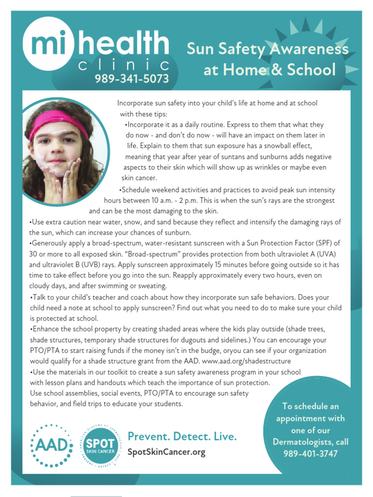Sun Safety Awareness at Home & School | PDF | Sunscreen | Wellness