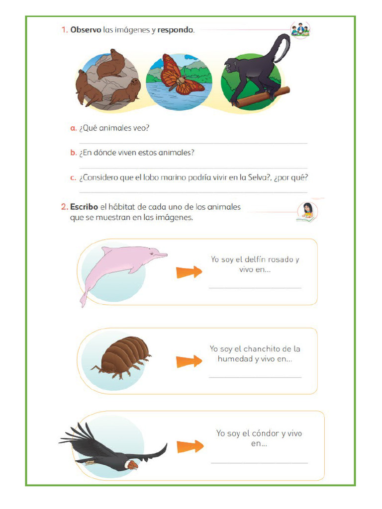 Sem29 Ficha Cta Habitat de Los Animales | PDF
