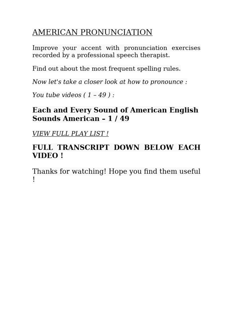 American Pronun | PDF