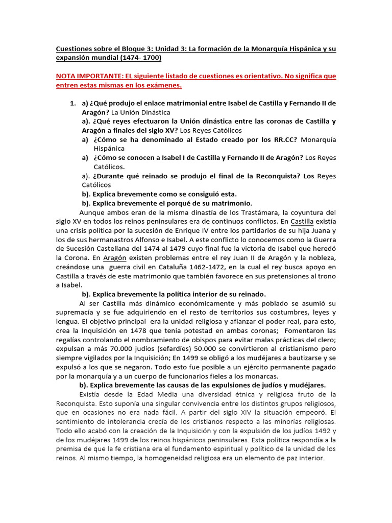 Tema 3 (Edad Moderna) | PDF