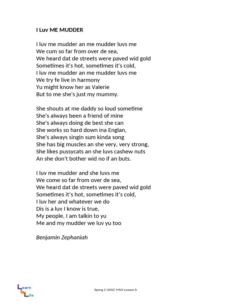 011 I Luv ME MUDDER Poem | PDF | Art