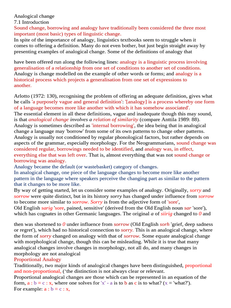 7 Analogical Change | PDF