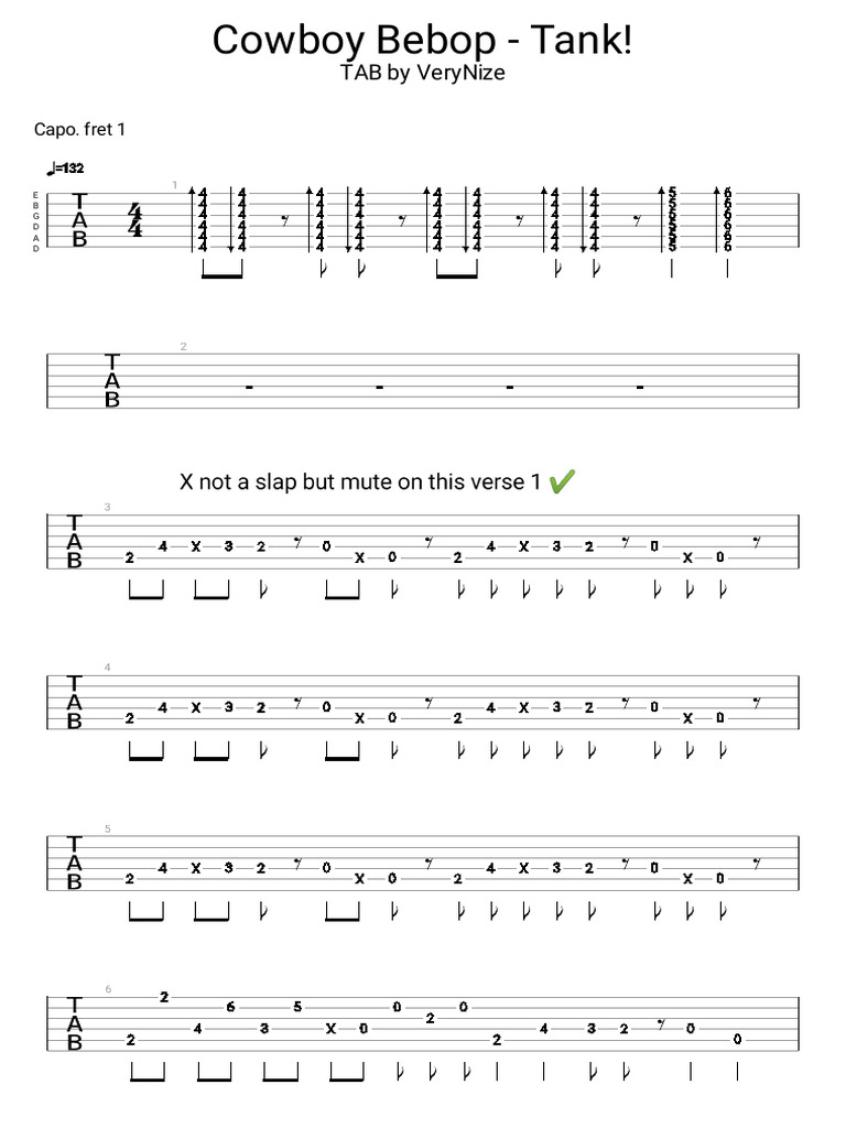Guitar Pro - Cowboy Bebop - Tank! | PDF