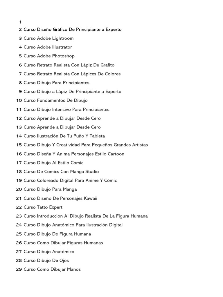 Lista de Todo El Contenido | PDF