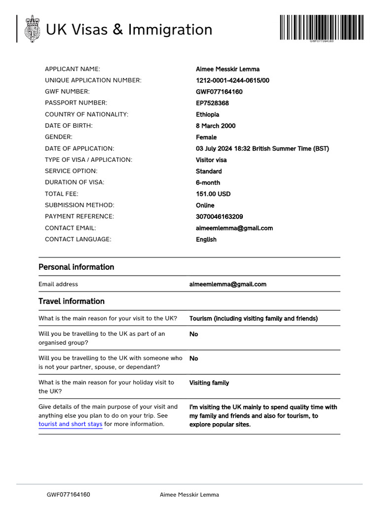 UK Visas & Immigration: Personal Information | PDF