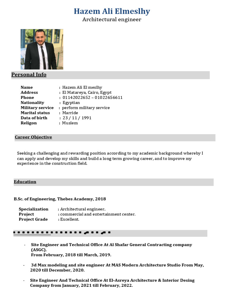 Hazem Ali C-V | PDF