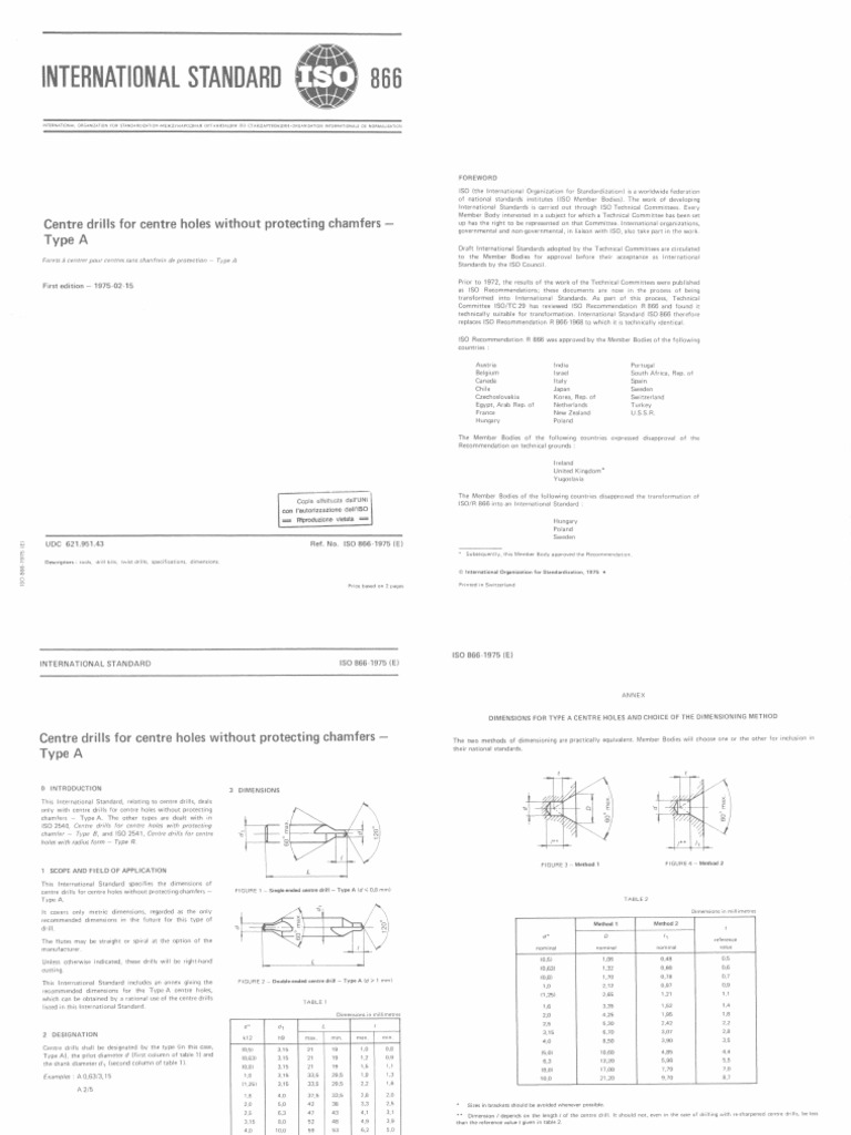 ISO 00866-1975 Type A | PDF