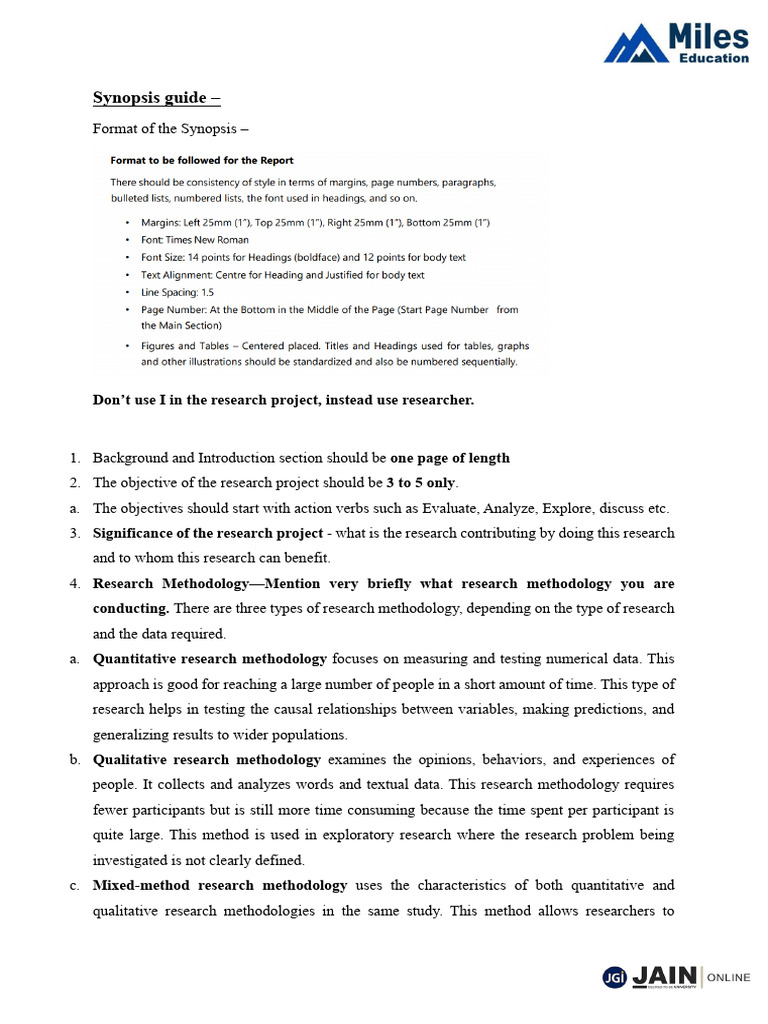 Synopsis & Interim Report Guide | PDF