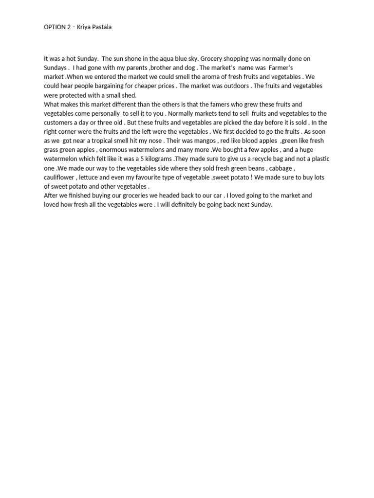 Englsih Descriptive Composition | PDF