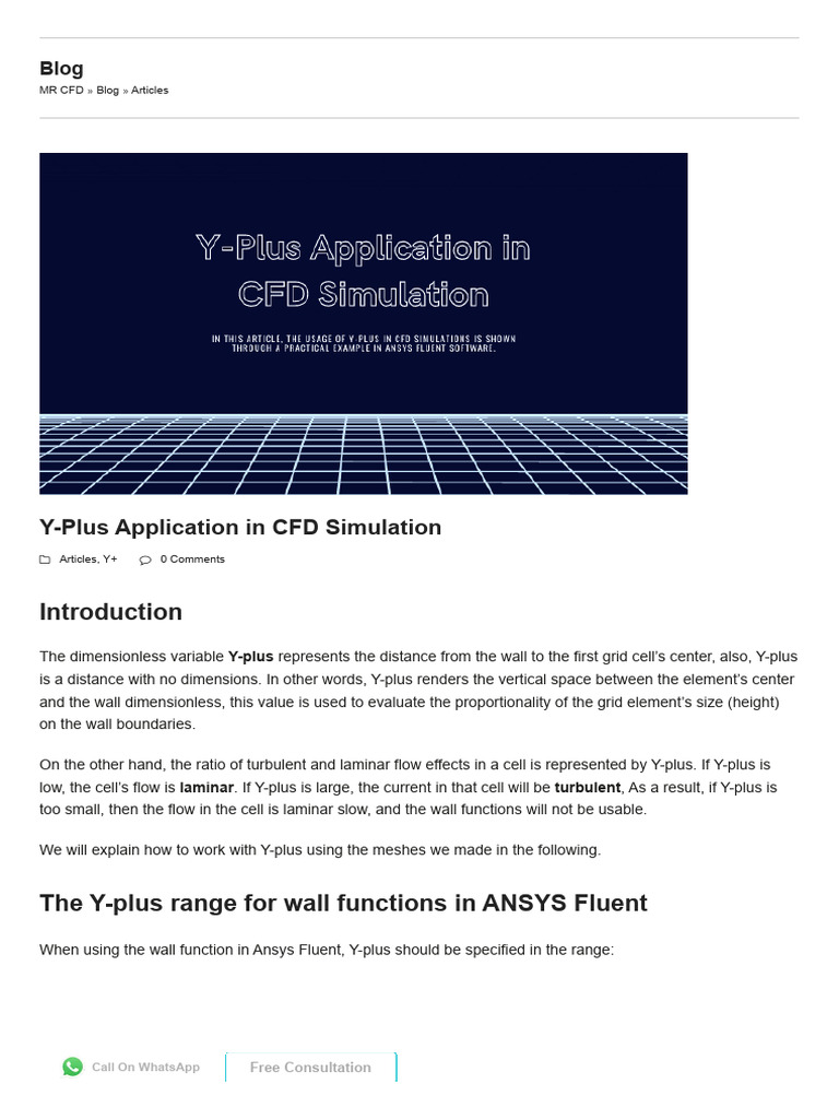 Y Plus Application In Cfd Simulation Mr Cfd Pdf