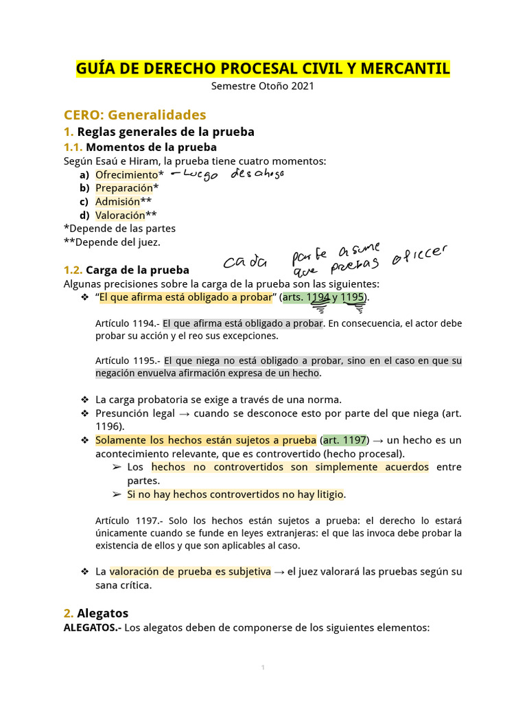 Guía de Derecho Procesal Mercantil | PDF