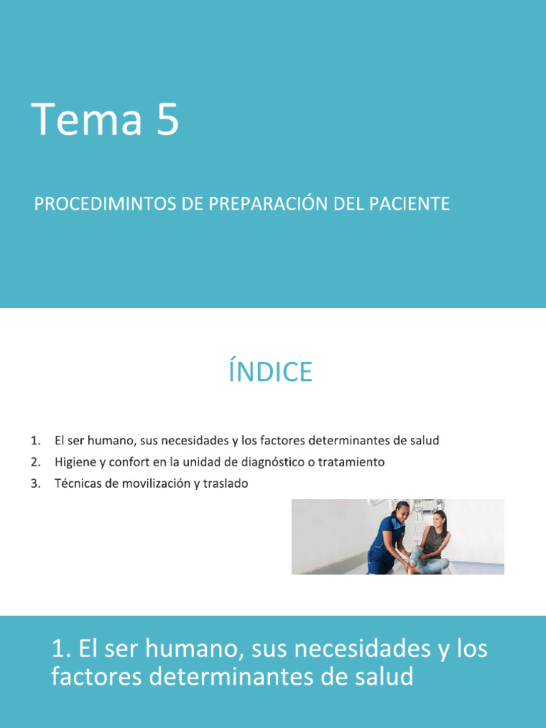 Tema 5 - Procedimientos de preparación del paciente (1) (1) | PDF