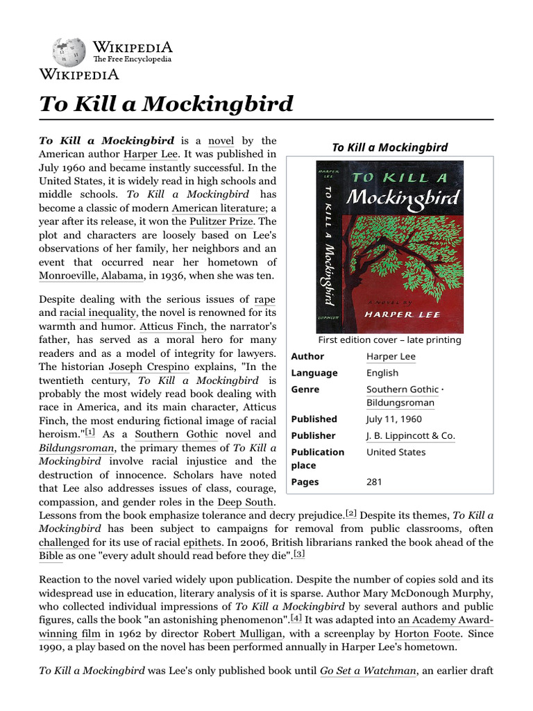 To Kill a Mockingbird | PDF