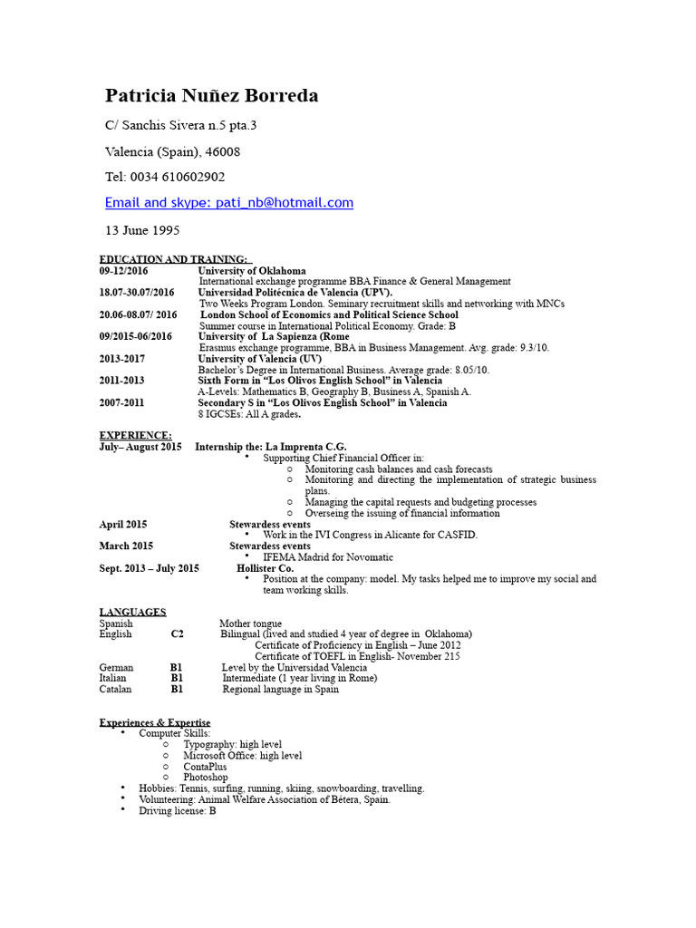 Patricia Nuñez CV | PDF