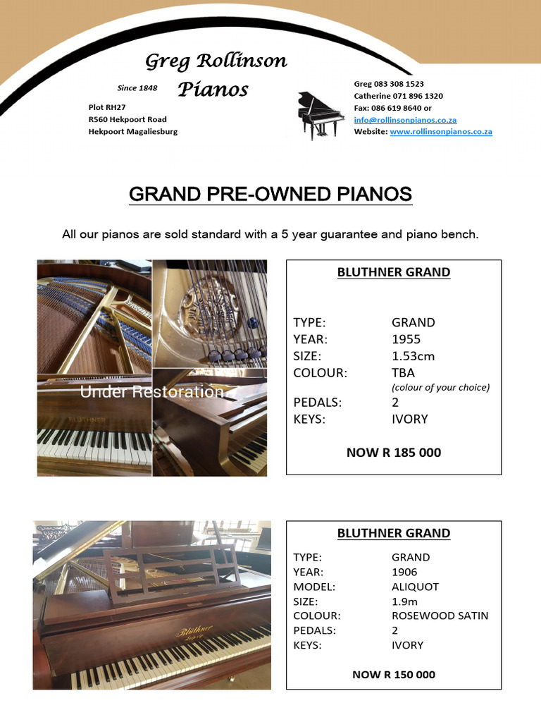 Latest Pianos Brochure | PDF