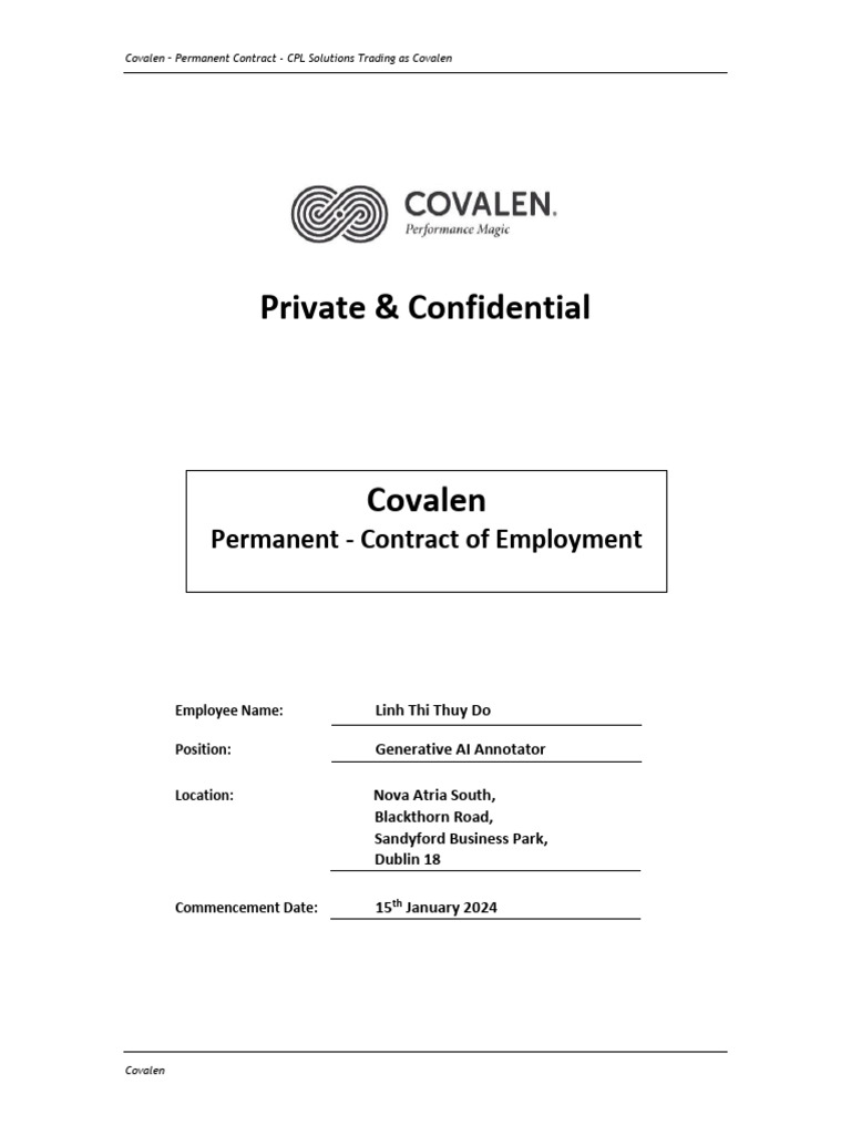 Linh Thi Thuy Do - Permanent Contract CPL Solutions Trading As Covalen ...