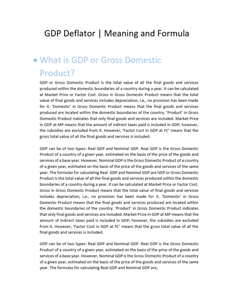 GDP Deflator | PDF