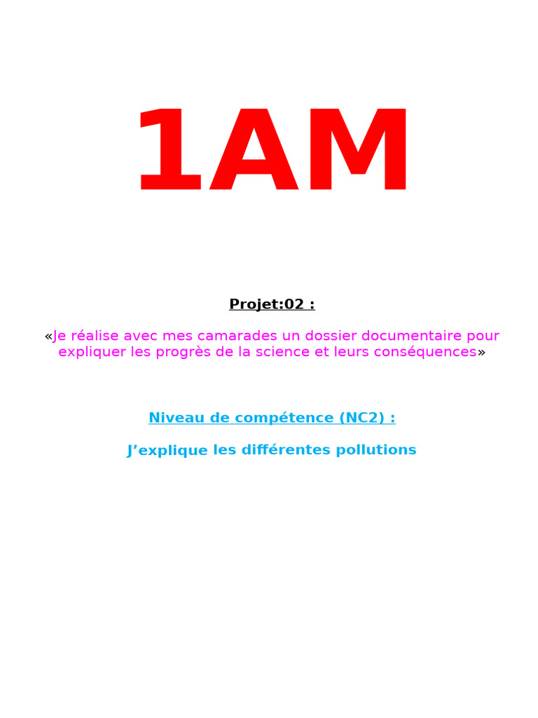 1AM projet 02. Séquence 2 | PDF