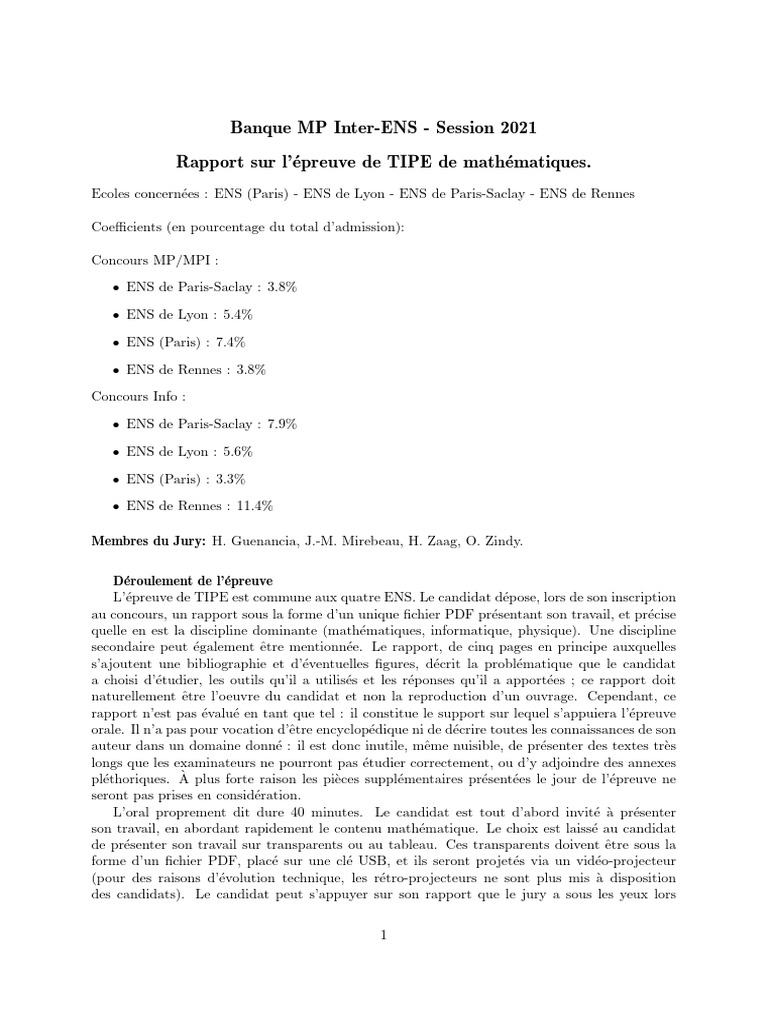 Rapport Tipe Ens 2021 | PDF