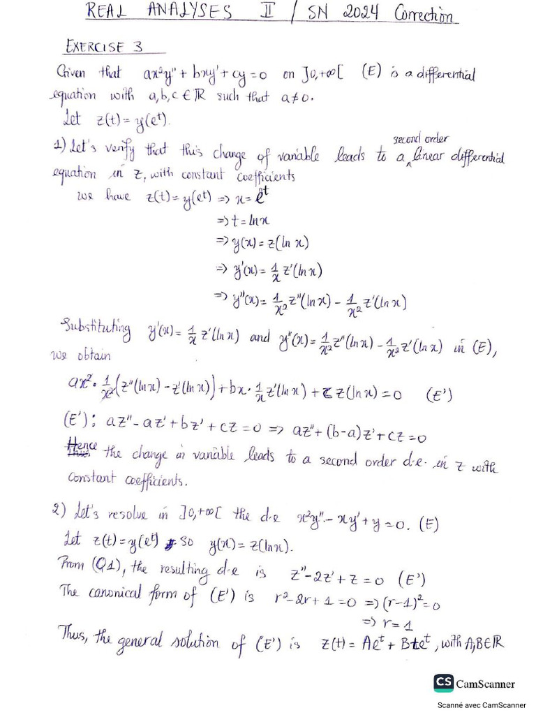 Prop Correction SN Analyse II 2024 | PDF