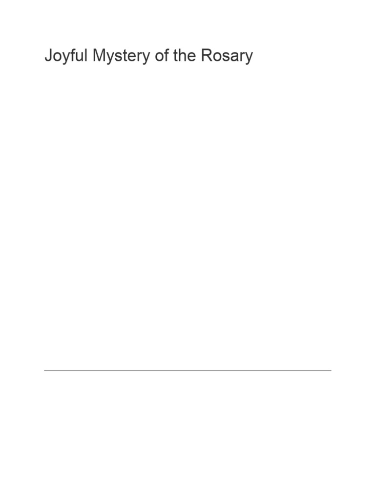 Joyful Mystery of The Rosary | PDF