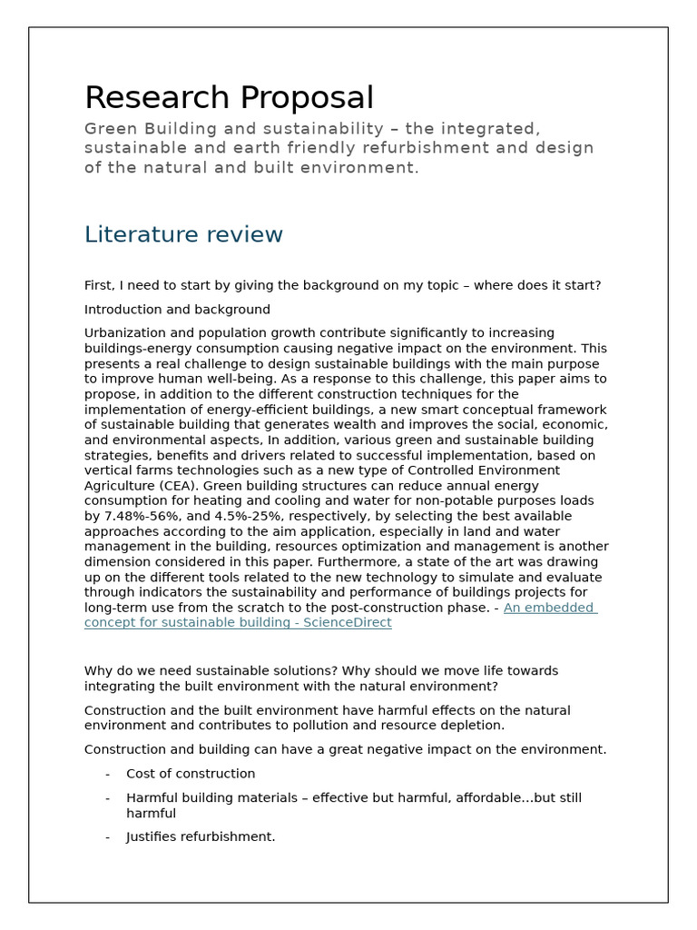 Research Proposal Literature Review | PDF