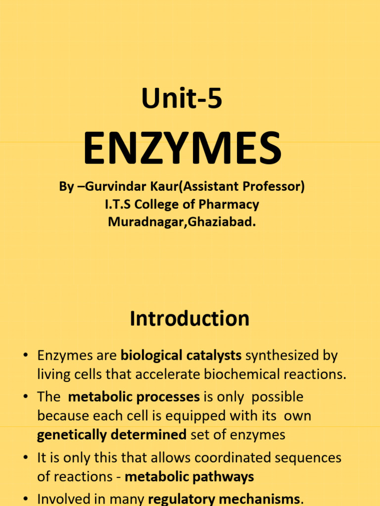 BP-203T- Biochemistry Unit 5-Enzyme | PDF