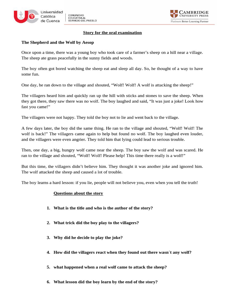 oral exam_story | PDF