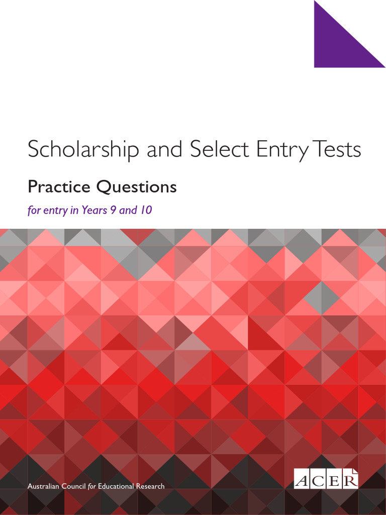 Scholarship Practice Questions Y9-10 | PDF