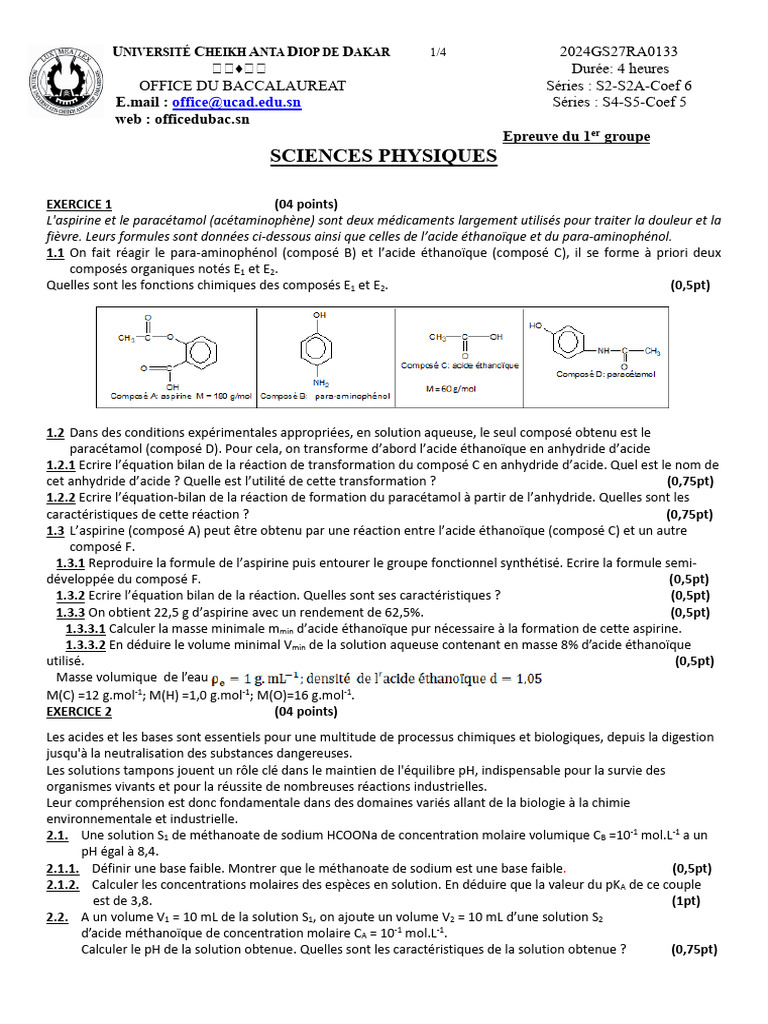 SCI PHY S2 1er GR R 2024 | PDF