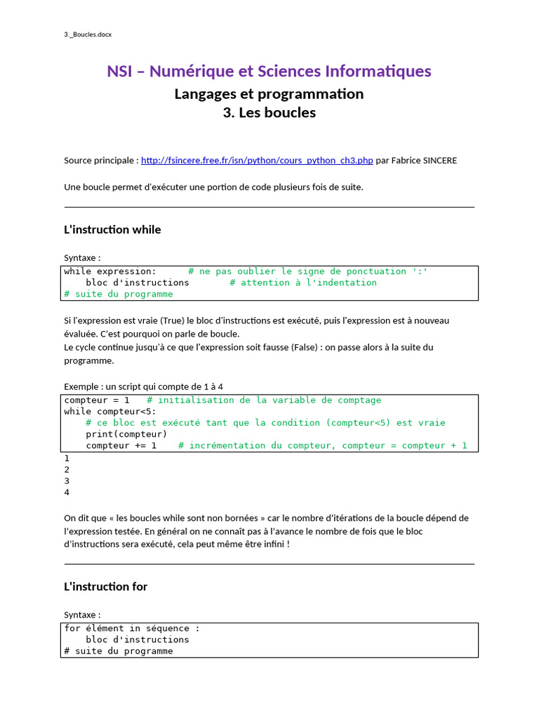 NSI - Numérique Et Sciences Informatiques: Langages Et Programmation 3 ...