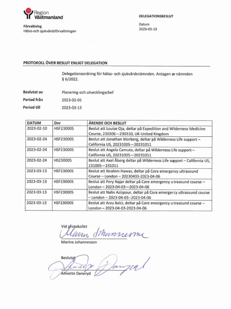 Bilaga 1 Protokoll Över Beslut Enligt Delegation | PDF