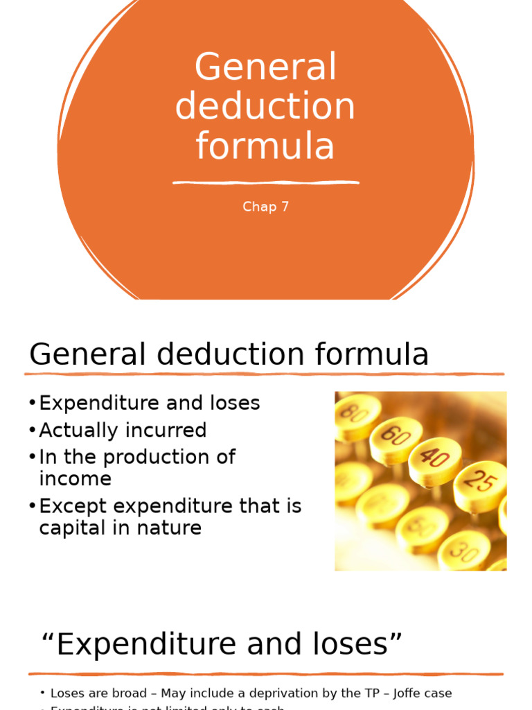 General Deduction Formula | PDF | Expense | Tax Deduction