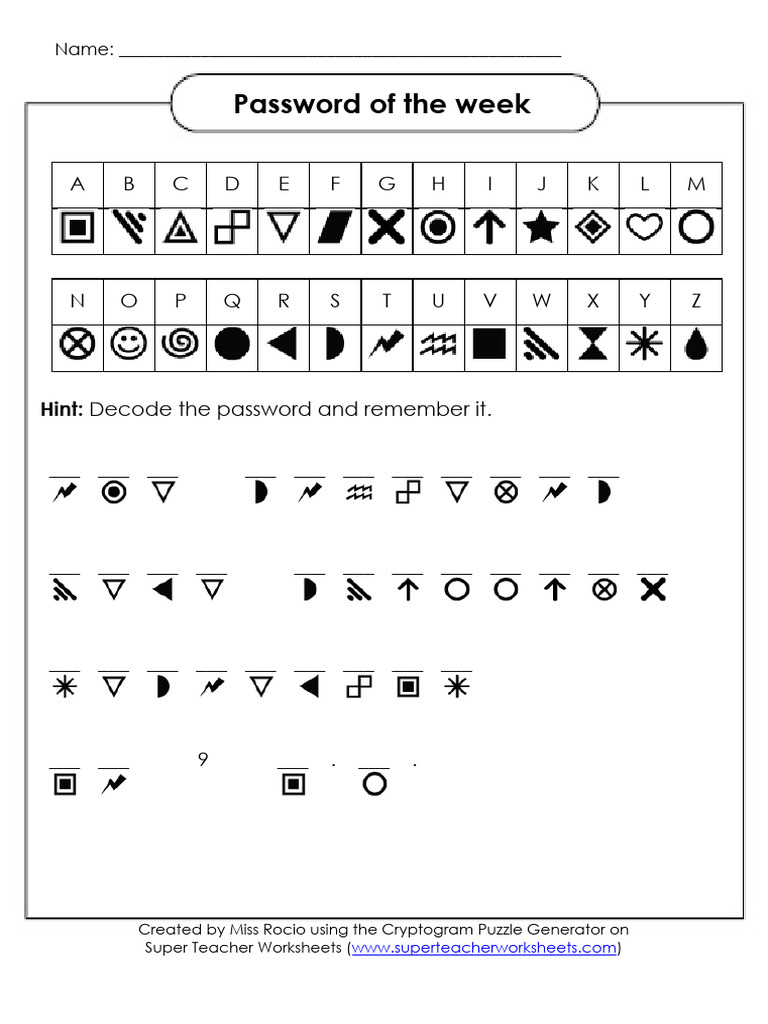Super Teacher Worksheets Password of The Week | PDF