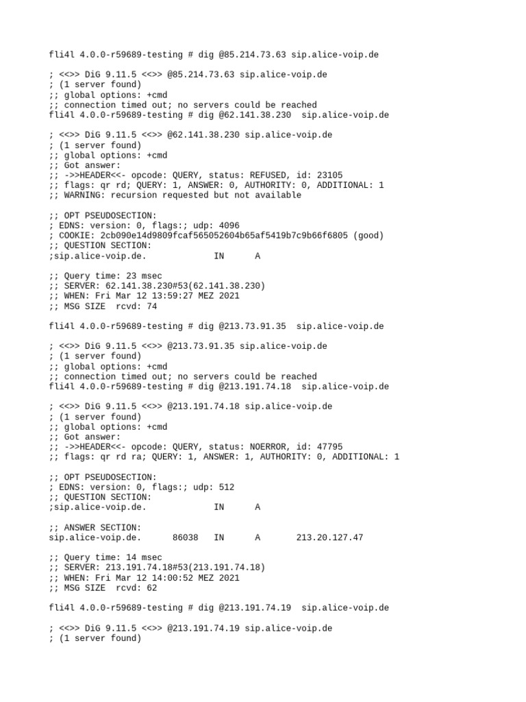 DNS-sip Alice-Voip de | PDF