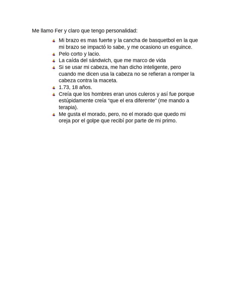Hola Me Llamo Fer y Claro Que Tengo Personalidad | PDF Hola Me Llamo Fer y Claro Que Tengo Personalidad | PDF