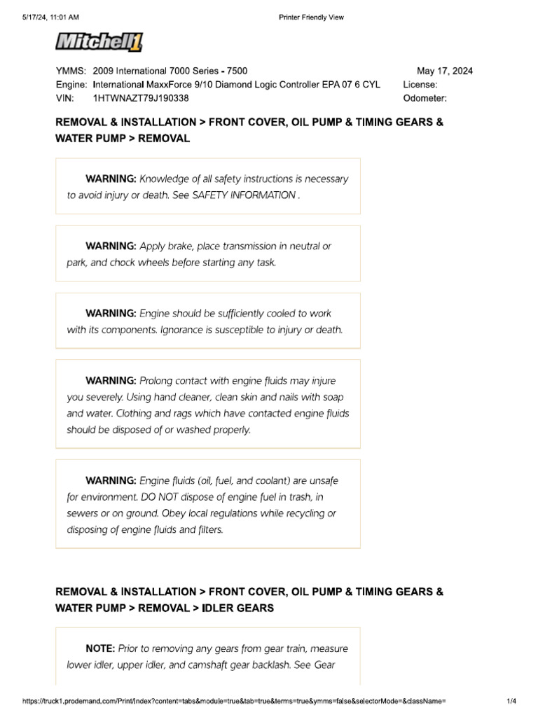 MaxxForce Timing Marks | PDF