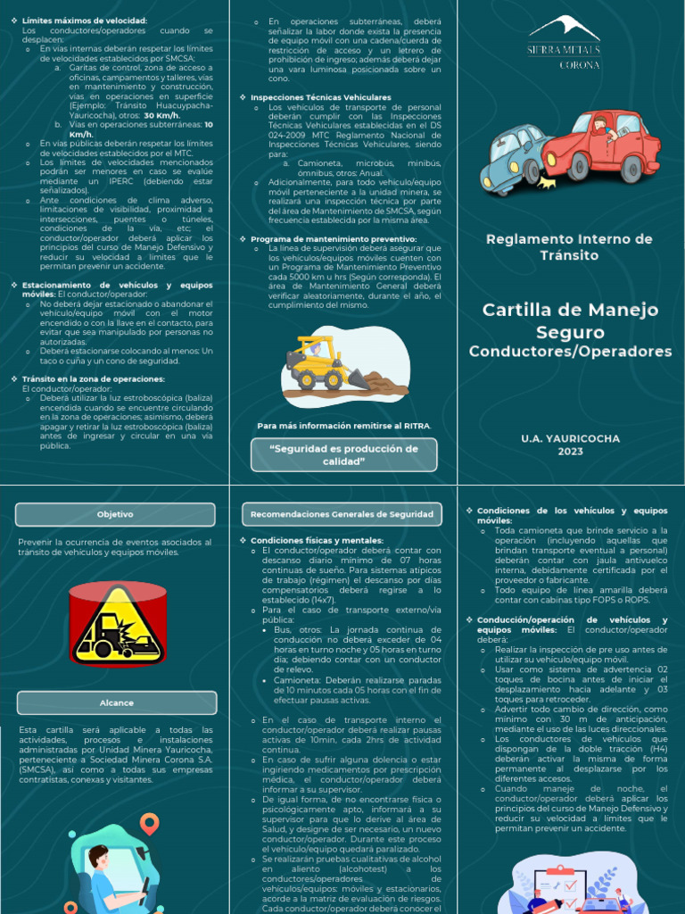 Triptico Cartilla de Manejo Seguro V.1 | PDF