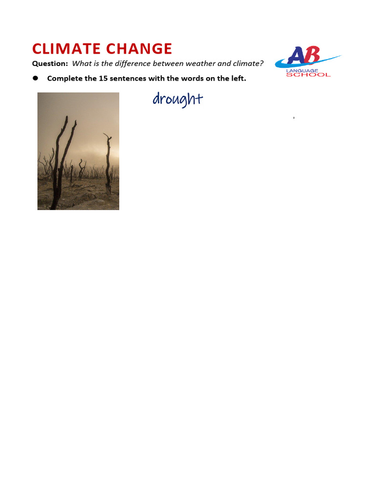 Climate Change Vocab Pdf